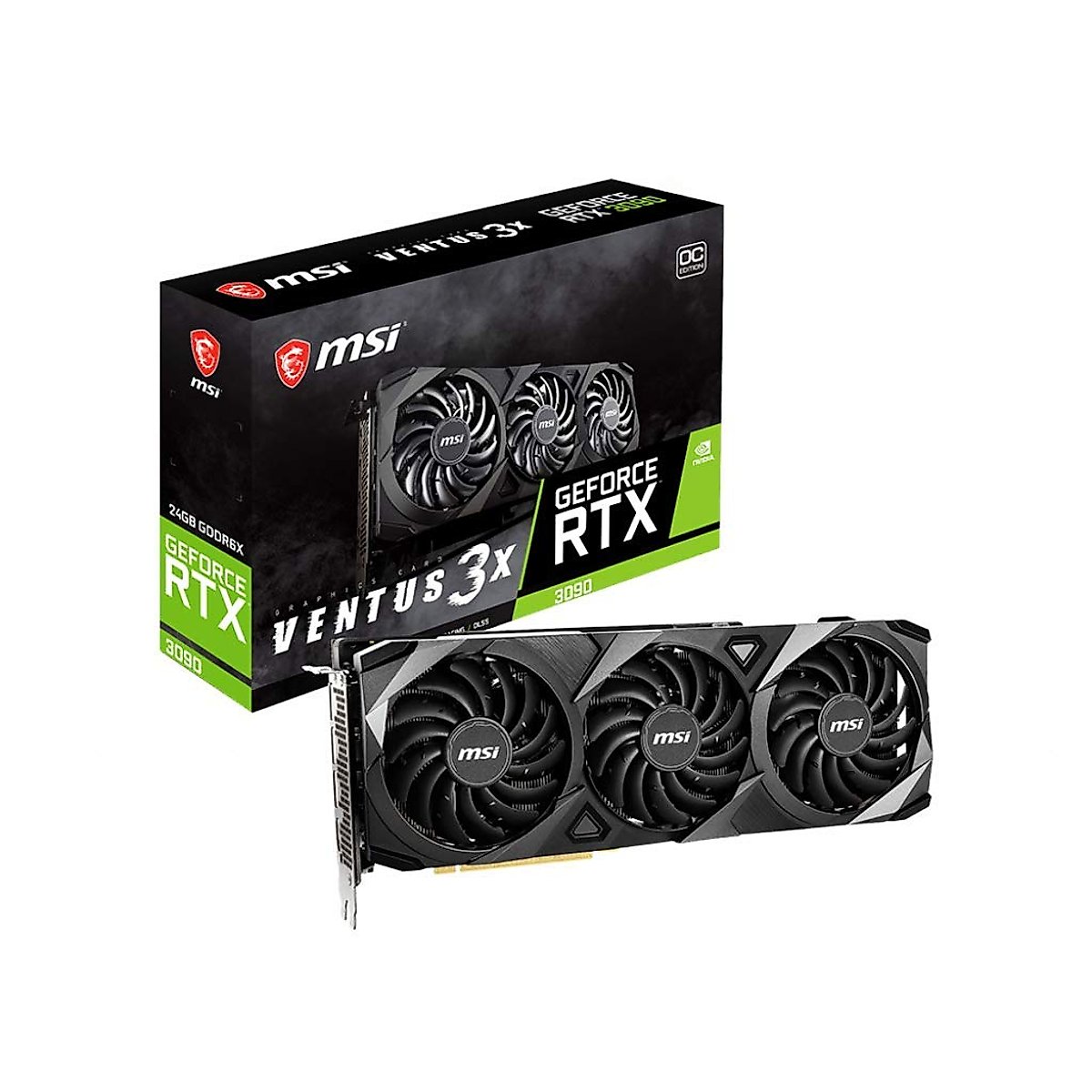 MSI RTX 3090 Ventus 3X 24G OC Graphics Card 24 GB GDDR6X 384 Bit 7680 X 4320 Pixels PCI Express Gen 4