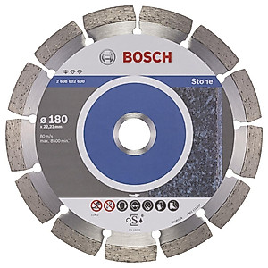 Bosch 2608602600 Standard for Stone Diamond Cutting Disc, 180mm Ø, 22.23mm x 2mm x 10mm, Silver/Grey