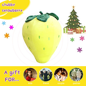 Cute Fruit Kids Pillow Stuffed Strawberry Plush Pillows Super Soft Girls Pillows Cushion Seat for Kids Toys (Yellow,7.8"/20cm) 1 Count (Pack of 1)