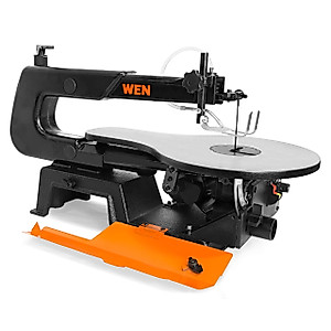 WEN 3922 16-inch Variable Speed Scroll Saw with Easy-Access Blade Changes & WA0392 120V 15-Amp Momentary Power Foot Pedal Switch for Woodworking