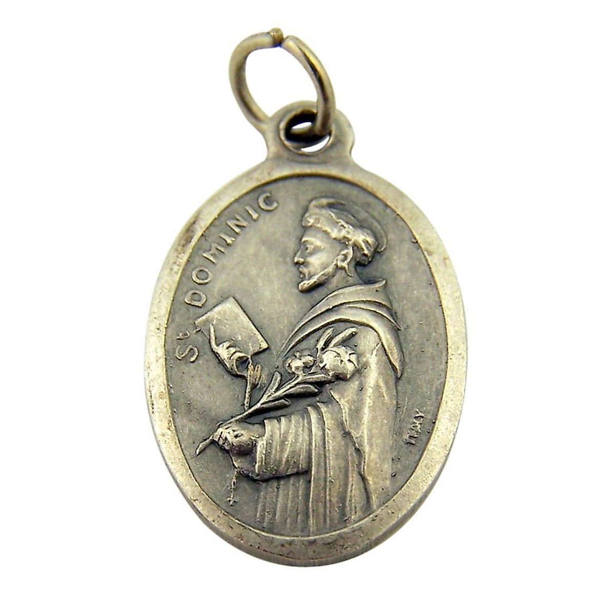 Religious Gifts Silver Toned Base Catholic Saint Dominic Patron of Astronomy Medal Pendant, 1 Inch