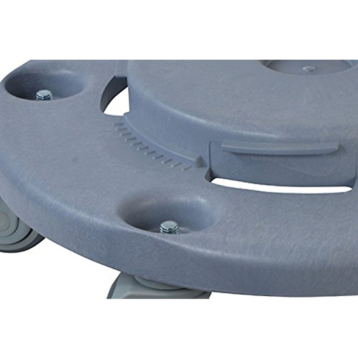 Janico 1041 Quiet Trash Can Dolly, Non Marking Casters, Round, 18"x18"x6", Grey