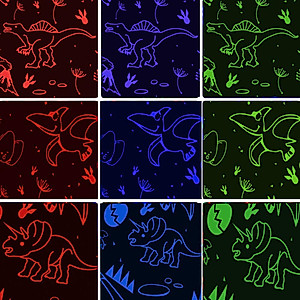 DQMOON Dinosaur Night Light for Kids, Projector with 8 Colors, 360 Rotation, Safe Materials, Ideal Birthday Gift