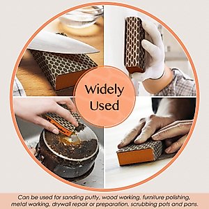 S&X Sanding Sponge Set 20-Pack of Hook and Loop Sandpaper Interchangeable 8 Assorted Grits - Wet and Dry, Anti-Clogging, Durable (20)