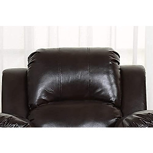 Blackjack Furniture Portico Leather Air Mid Century Modern Living Room Reclining, Den Loveseat, Brown