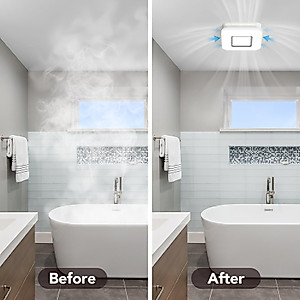 OREiN Bathroom Exhaust Fan with Light, 100 CFM 1.5 Sones, 25W Bathroom Vent Fan with Light, 1500lm LED Light 3000K/4000K/5000K Selectable & Nightlight, FCC/ETL Listed, Bath Fan for Home, White