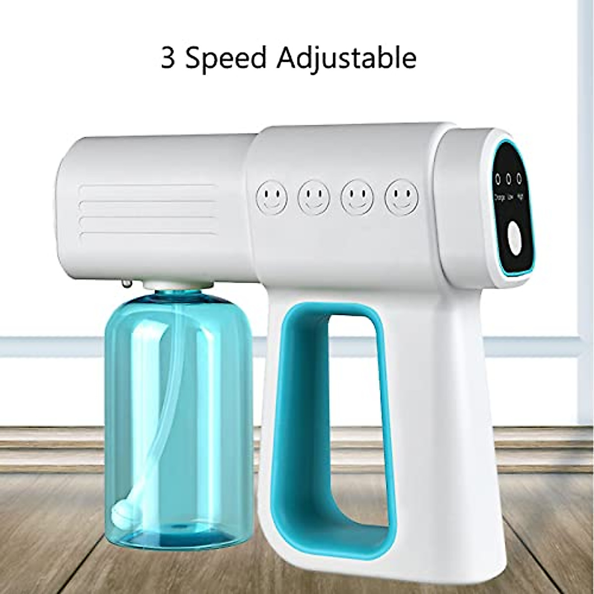Julitech Portable Disinfectant Fogger Gun, Handheld Rechargeable Nano Sprayer Electric Sanitizer Spray Gun, for Outdoor Indoor Home Office, School or Garden,Blue