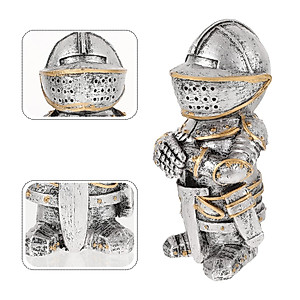 FOMIYES Knight Statue Medieval War Resin Crafts Axe Guard Dwarf Knight Desktop Mini Sculpture Decoration Mini Knight Sculpture Ornament for Home Office Bookshelf