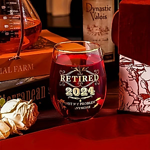 ZCLOMOLC Great Retirement Gifts for Women & Men 2024! This retirement stemless wine glass is a great gift for retirement, going away, Christmas, Thanksgiving, Fathers Day, birthday.
