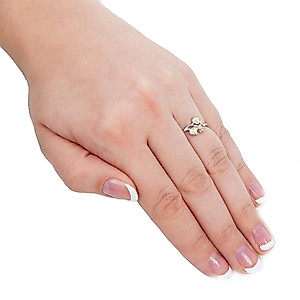 Slim-Profile Rose Ring, Sterling Silver, 12k Green and Rose Gold Black Hills Gold Motif, Size 9