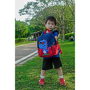 POWOFUN Kids Toddler Preschool Travel Backpack Cool Cute Cartoon Waterproof Daypack (Dinosaur Red)