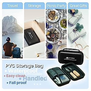 MCTGRVE Oyster Shucking Knife and Glove Set -Oyster Shucker Kit with 2pcs Oyster Knife 1pair of Level5 Protection Gloves 1pc Kitchen Cloth-Seafood Opener Tools in a Storage Bag (black) Great Gifts