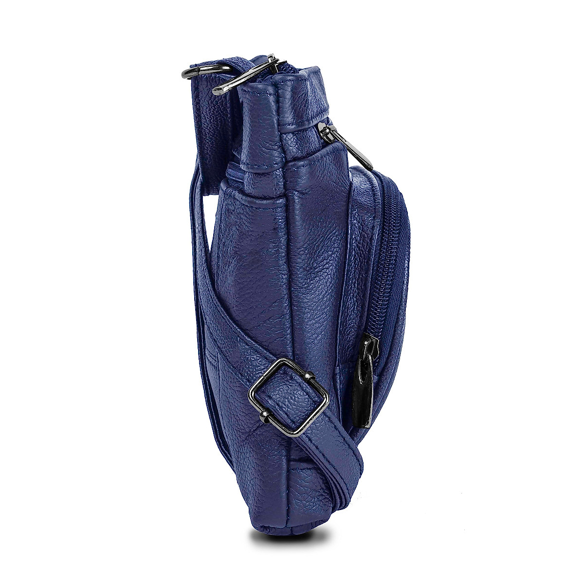 Leather Wide Crossbody Bag - Super Soft & Durable Crossbody Bags For Women & Men Trendy - Messenger Handbag with Adjustable Strap (7” L x 9” W)