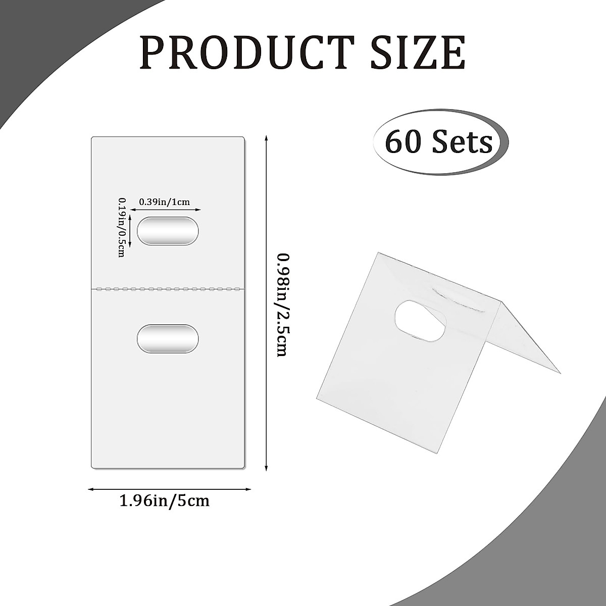 60 Sets Double-Sided Clear Vertical Blind Repair Tabs, Vertical Blind Replacement Slats Panels, Vertical Blind Repair Tabs, Clear Blind Fixer Tabs, Replacement Vertical Blinds Tabs, Clear Repair Tabs