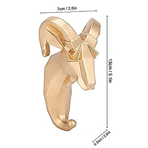 Fdit Resin Wall Hooks Coat Robe Clothes Bath Wall Hooks Animal Shape Coat Hat Keys Hanger(Goat)