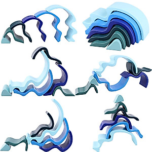 Lewo Wooden Rainbow Stacker Stacking Game Nesting Puzzle Blocks Montessori Educational Toy for Kids Baby Toddlers