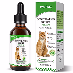 IPOTAO Cat Constipation Relief, Constipation Relief for Cat, Cat Laxative Constipation Relief, Natural Cat Stool Softener for Digestive Health, 60ml