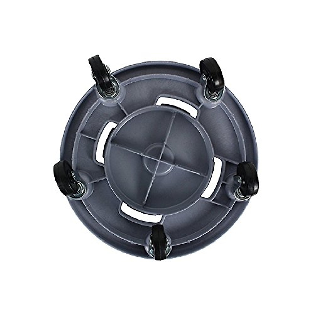 Janico 1040 Trash Can Dolly - Heavy Duty Bolted Casters, Round, Grey, Fits 20 32 44 55 Gallon Containers