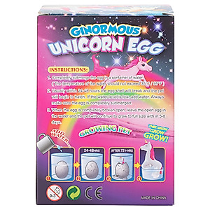 Class Collections Large Growing Unicorn Hatch Egg with Rainbow Shell Kids Novelty Toy- Single