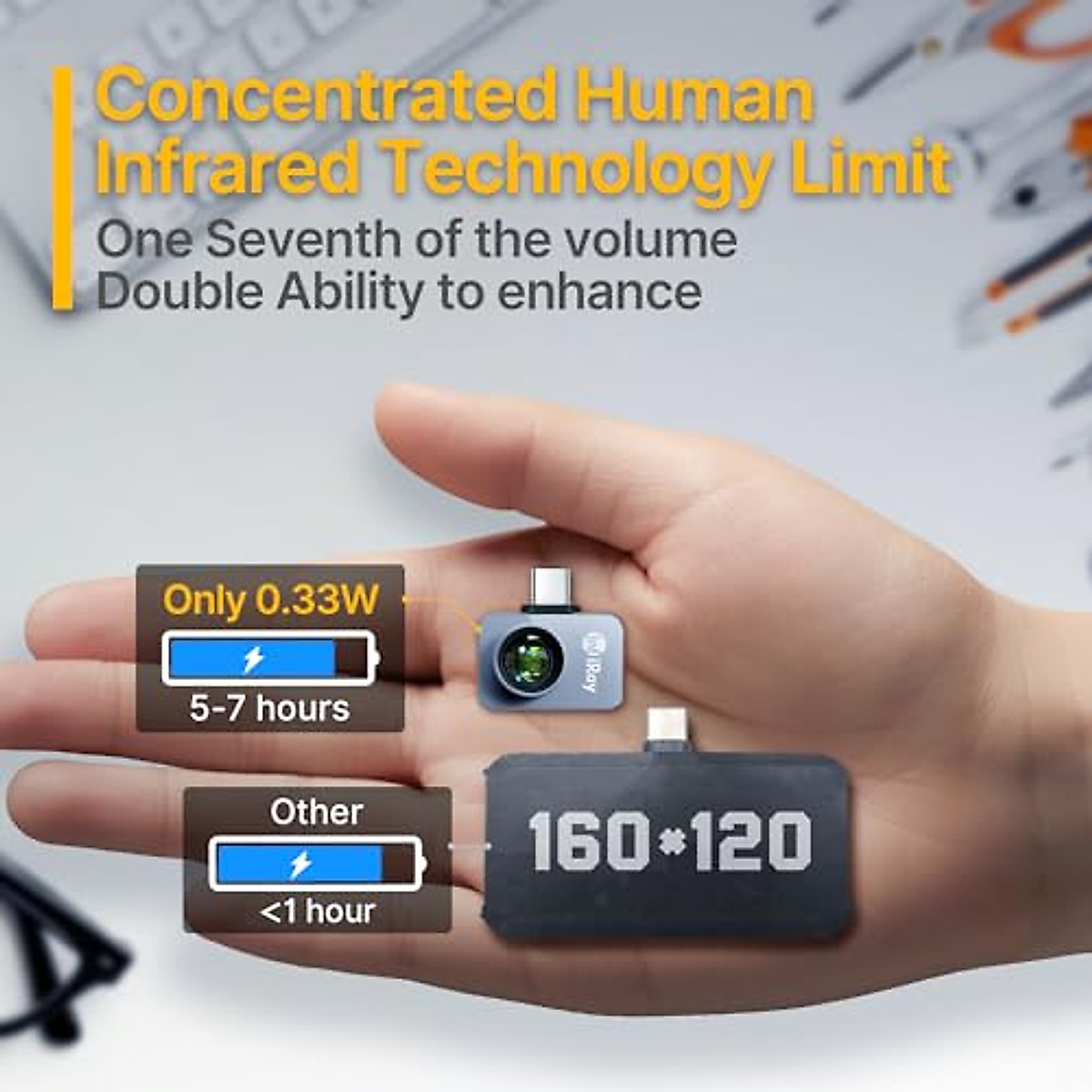 InfiRay P2 Pro Thermal Camera for Android, 256x192 IR High Resolution, 9g Smallest Thermal Imager with -4°F to 1112°F Temp Range, Video Recording Supported, Works for Smartphones and PC & Tablets