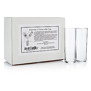 HISTORY COMPANY New Yorker “Skyscraper” Tallest Highball Cocktail Glass 2-Piece Set, Specific Glassware for Tall Drinks and Coolers (Gift Box Collection)