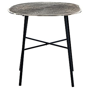 Signature Design by Ashley Laverford Contemporary End Table, Chome & Black
