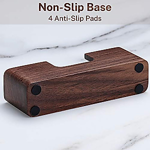 MaxGear Business Card Holder Wood Business Cards Holder for Desk Business Card Display Holder Desktop Business Card Stand for Office,Tabletop - Rectangle 2 Pack