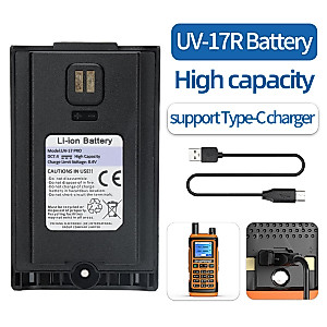 BAOFENG UV-17R Battery Li-ion 7.4V Replacement Two Way Radio Battery for UV-17 PRO V2,UV 17R Walkie Talkies