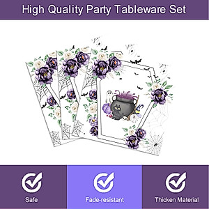 96PCS Halloween Baby Shower Party Supplies A baby is brewing Gender Neutral Plates and Napkins Vampire Bat Baby Sprinkle Tableware Set Serves 24 Guests