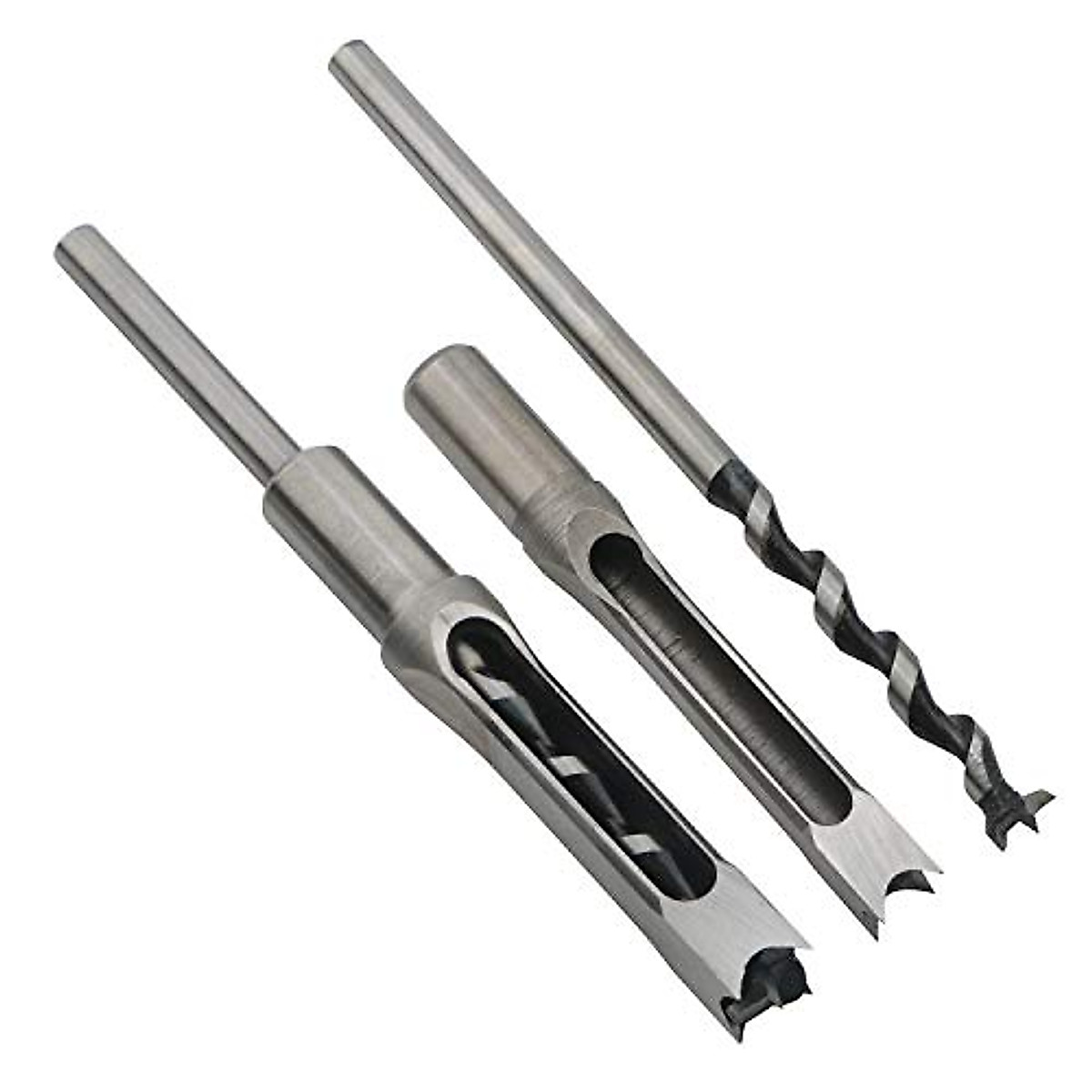 Rowiz 3pcs Woodworking Square Hole Drill Bits Mortising Chisel Set, Countersink Bits Woodworker Hole Saw Power Tool Kits Tool Set 9/16, 5/8, 3/4-Inch