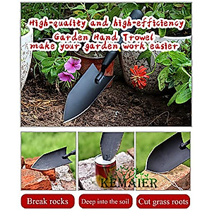 Garden Shovel - Heavy Duty Gardening Hand Trowel, Carbon Steel Garden Trowel with Rubberized Handle, Trowel Garden Tool for Diligent Farmer Soil Planting Digging Transplanting