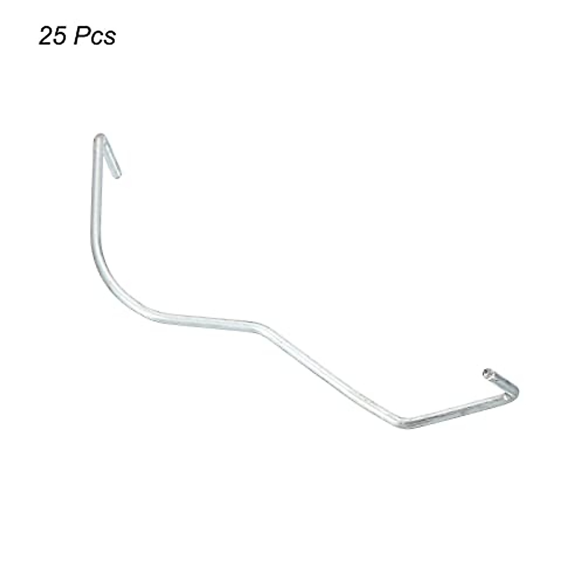 PATIKIL 3.3x0.9 Cage Door Hook, 25Pcs Stainless Steel Durable Singe Wire Water Pipe Latch Hook for Locking and Fixing Rabbit Pig Poultry Cage, Silver