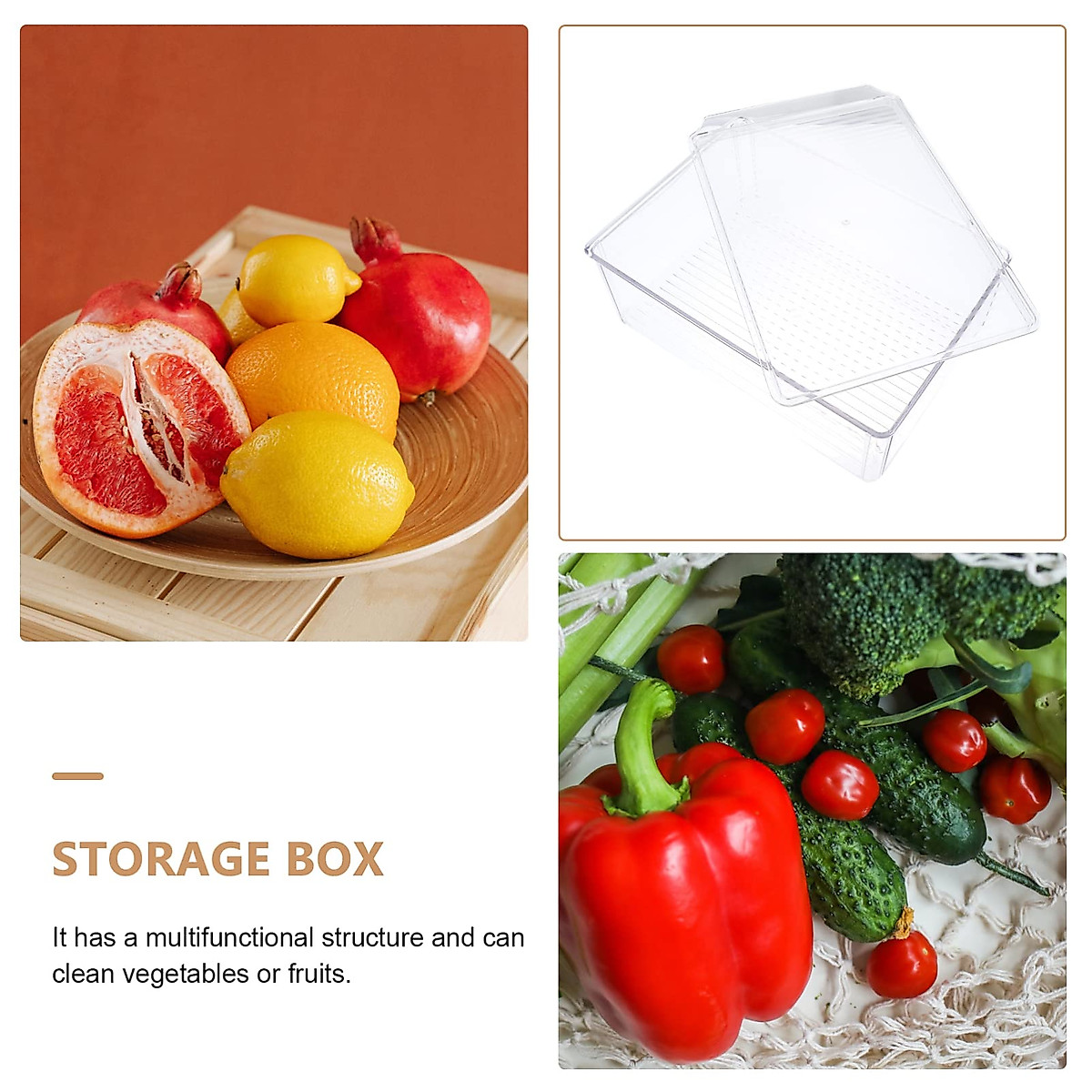 FOMIYES 1pc Refrigerator Storage Box Fridge Organizer Clear Plastic Storage Bins Fruit Container Desk Fridge Cabinet Kitchen Fridge Food Container Fruit Box The Pet With Cover