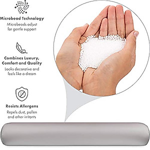 Case Only - Body Pillow Cover Stylish Silky Super Soft - 85% Spandex/ 15% Nylon, Beauty - Anti Wrinkle, Anti Aging Prevention - Breathable Pillowcase Design - Gentle on Hair Size 48 X 8, Stone Grey