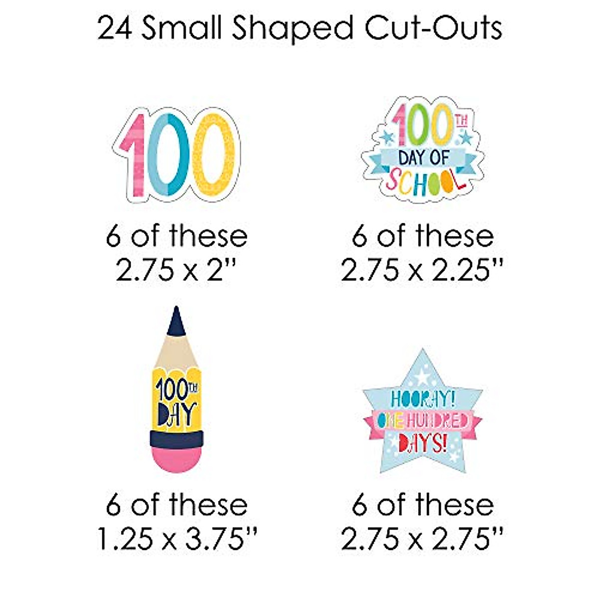 Big Dot of Happiness Happy 100th Day of School - 100 Days Party DIY Decorations - Clothespin Garland Banner - 44 Pieces