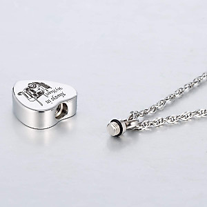 Always in my heart Urn Necklace for Ashes Trucker Memory Pendant Cremation Jewelry (Always in my heart)