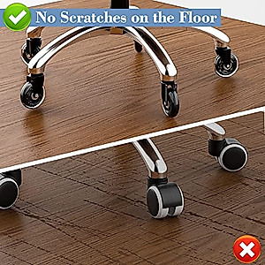 Office Chair Caster Wheels, Heavy-Duty Rubber Chair Wheels Replacement for Hardwood Floor & Carpet, Universal Fit Stem 7/16 Inch, Set of 10