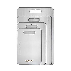 KORVOS Stainless Steel Cutting Boards for Kitchen, Heavy Duty Chopping Board, Butcher Block Board for Meat, Cheese, Vegetable