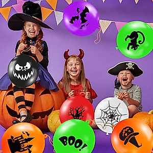 MGparty 36 Pack Halloween Punch Balloons Latex Halloween Balloons for Kids Halloween Party Games Decorations Trick or Treat Toys Halloween Pinata Prizes Treats Goodie Bag Fillers