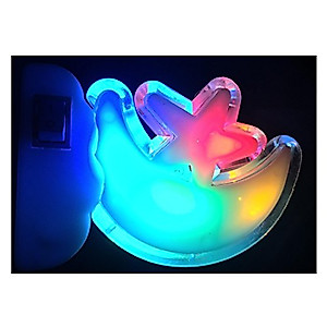 Trisonic LED Plug-in with On/Off Switch Night Light for Kids Nursery Decor for Home Bedroom Decoration Gift Moon & Star