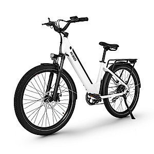 KBO Breeze Step Thru Electric Bike, 500W Ebike 48V 16Ah Removable Battery 55MI Range, 300LBS Payload, 27.5"x2.4" Commuter Ebikes for Adults, 25MPH, 7 Speed System, 5H Fast Charge