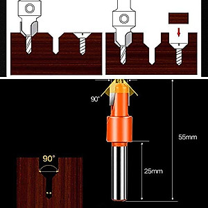 6 PCS Wood Hole Countersink Drill Bit Set with Hex Key Wrench, Hole Drill Bit Timber Screw Hole Cutter for Carpentry Woodworking (Individually Box Packaging)