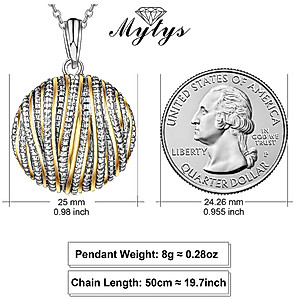 Mytys Coin Pendant Necklace for Women Gold and Silver Intertwined Crossover Pendant Two Tone Necklaces Christmas Jewelry Gift Style 5