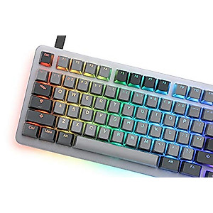 DROP Shift Mechanical Keyboard — Full-Size 1800 Layout (99 Key), Kailh Hotswap Switches, Programmable, Backlit RGB, USB-C, Doubleshot PBT Keycaps, Aluminum, Tactile (Gray, Halo Clear)