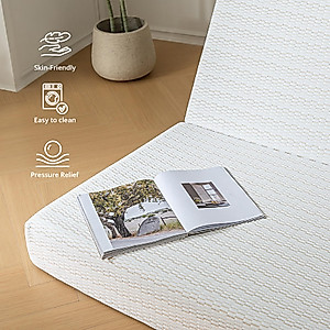 CH CHARME HOUSE Folding Mattress, 4 inch Trifold Mattress Topper with Washable Cover and Storage Bag, Non-Slip Bottom, CertiPUR-US Certified-King Size (80" x 76" x 4")