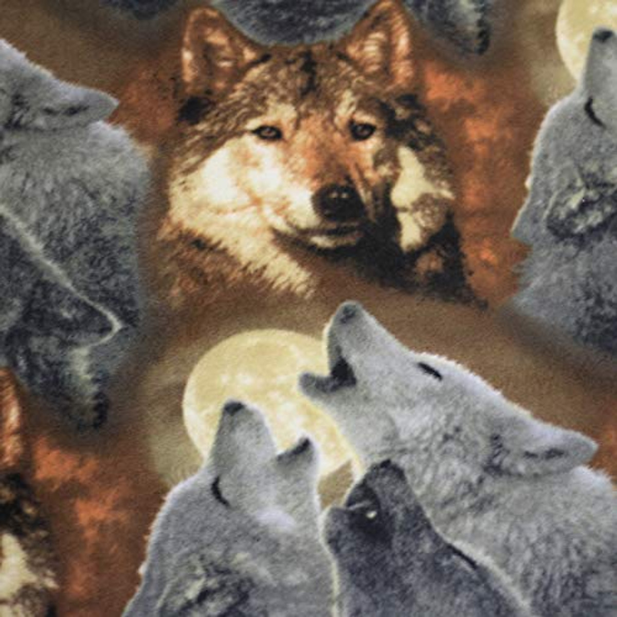 Wolf Trinity Anti-Pill Premium Fleece Fabric by The Yard Wolves