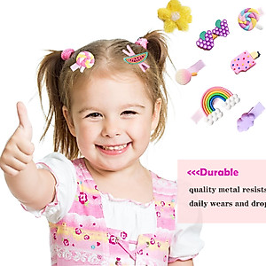 58PCS Baby Hair Clip, Toddler Girls Hair Accessories, Kids Hair Clips for Styling, Flower Candy Fruits Rainbow Cute Hair Clips for Girls