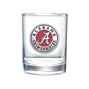 Heritage Pewter Alabama Clear Glass | 14 OZ Drinking Glass | Expertly Crafted Pewter Glass
