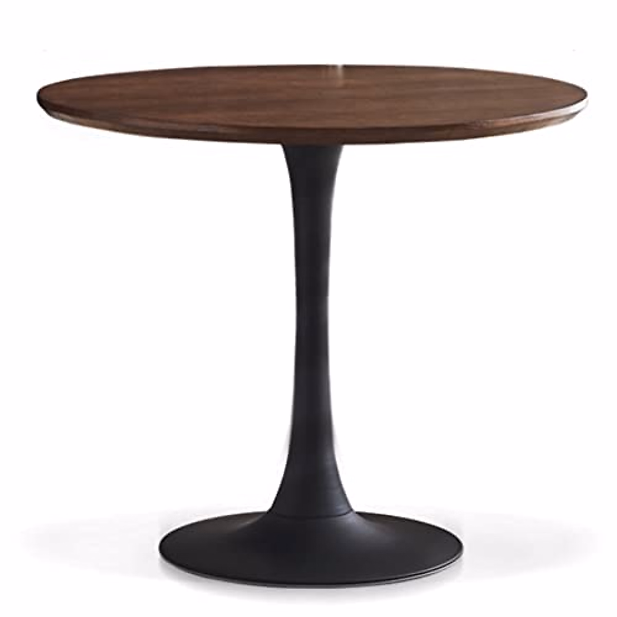 Modern Round Dining Table ，Ash Wood Table ，Top Carbon Steel Metal Base Pedestal Table ，Tulip Table Kitchen Table End Table Leisure Coffee Table
