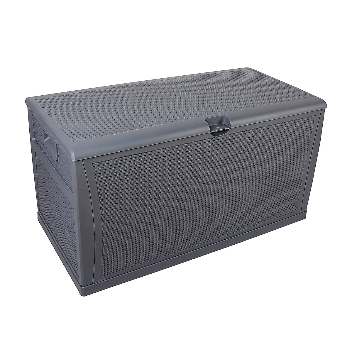 HomVent 120 Gallon Resin Rattan Deck Box, Waterproof Storage Deck Box, Outdoor Storage Container Rattan Style Storage Box for Patio Gardening Tools, Cushions, Pool Accessory, Pillows (Grey)